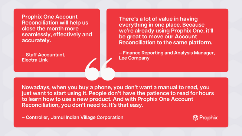 Now available: Prophix One Account Reconciliation | Prophix