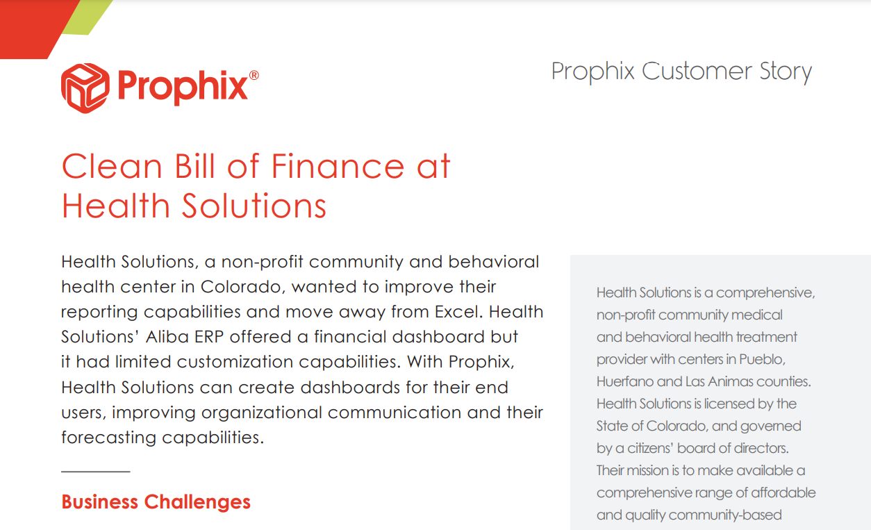 Healthcare Financial Software | Prophix
