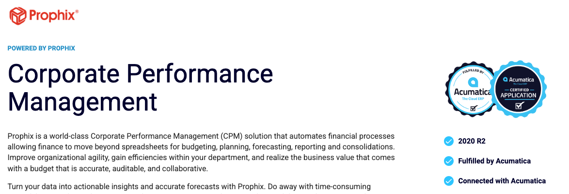 ERP Partner | Acumatica | Prophix